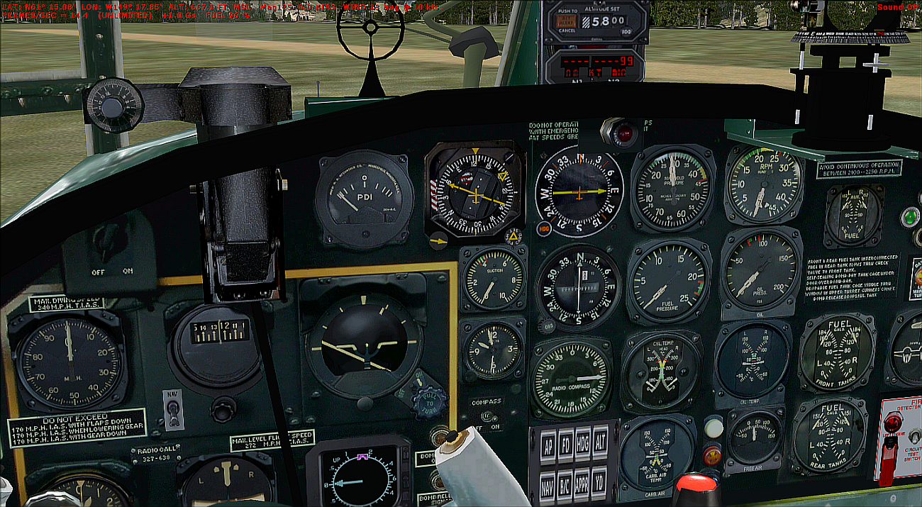 Mitchell B-25J - "Briefing Time" - FSX vers - Cowl Flaps Gauge?